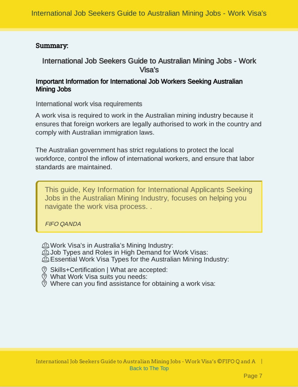 Intro to INTERNATIONAL WORKERS SEEKING MINING JOBS IN AUSTRALIA – FIFO ...